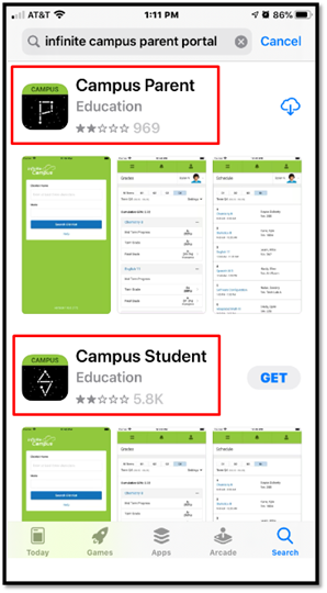 Horario y Niveles Flexibles de la Aplicación Infinite Campus- Vista del Estudiante – GCA Student ...